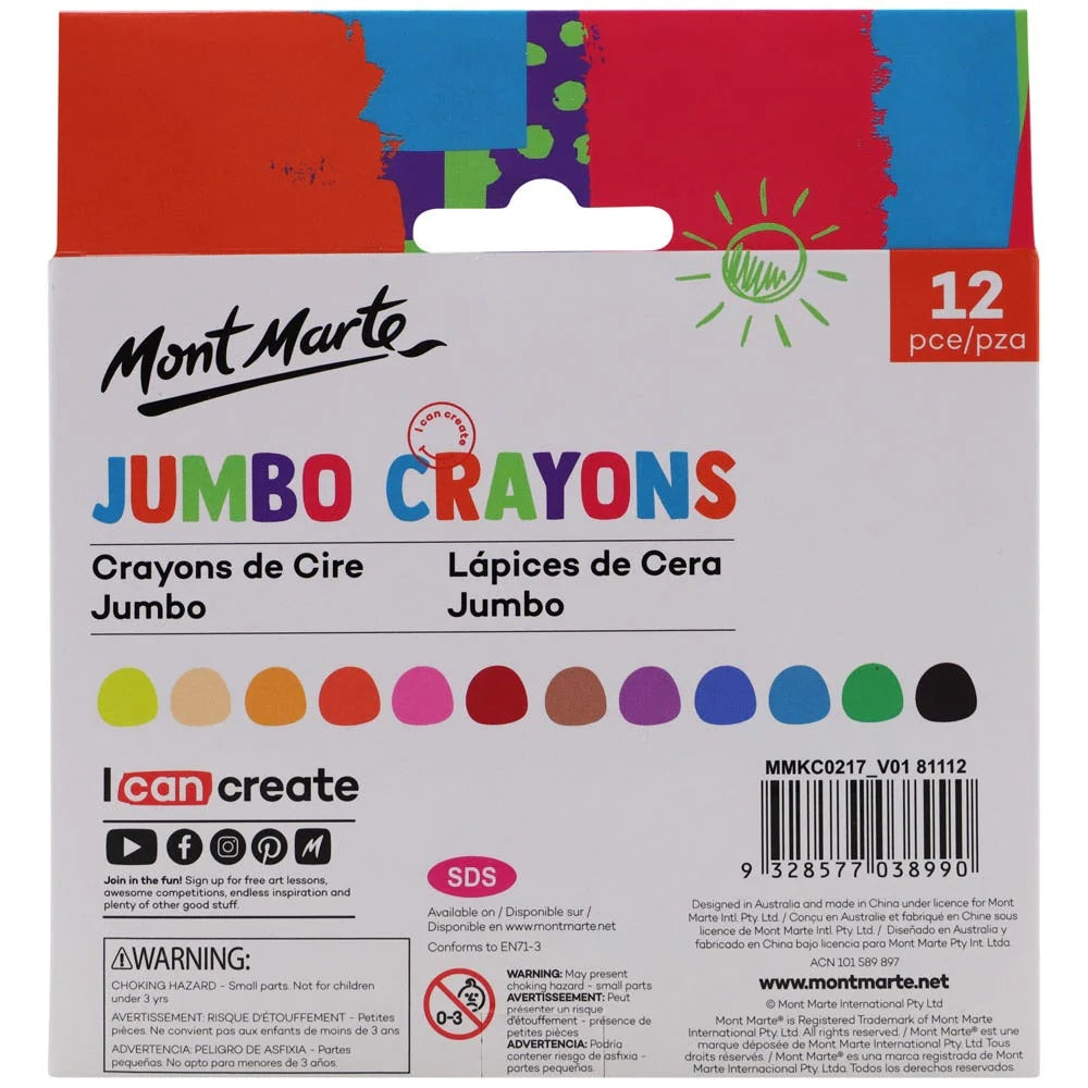 Mont Marte | Jumbo Crayons 12pc – Abby Rose Collective